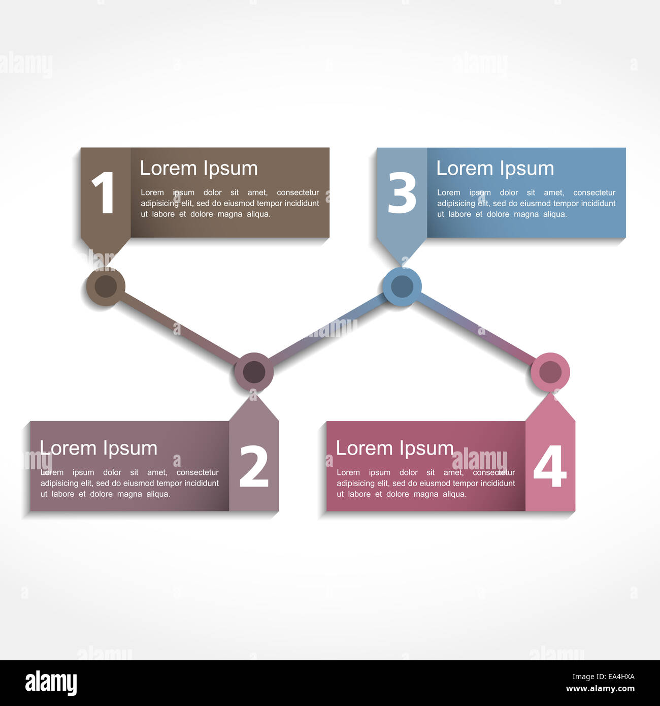 Timeline design template with four elements Stock Photo - Alamy