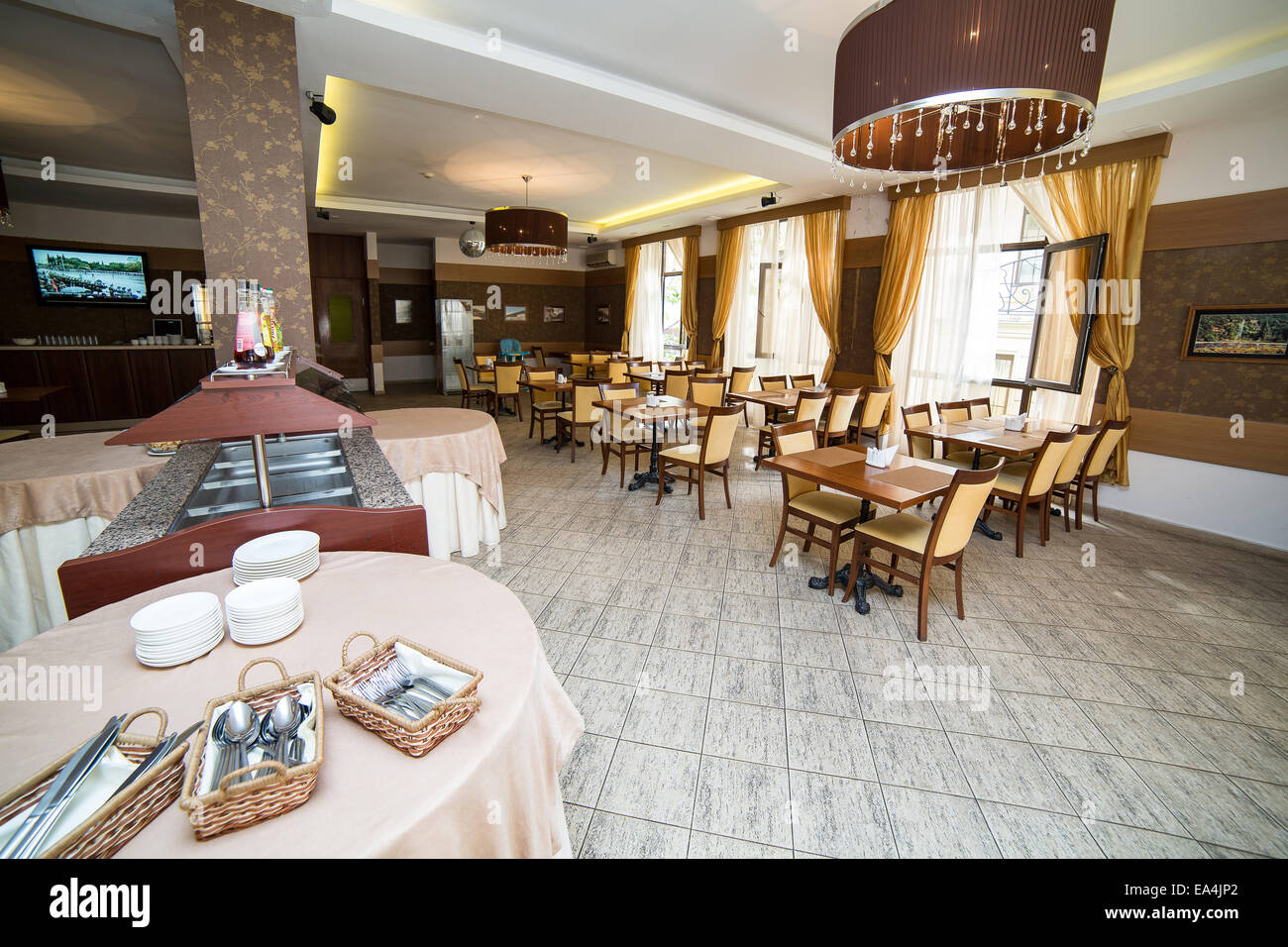 Interior design of modern restaurant Stock Photo - Alamy