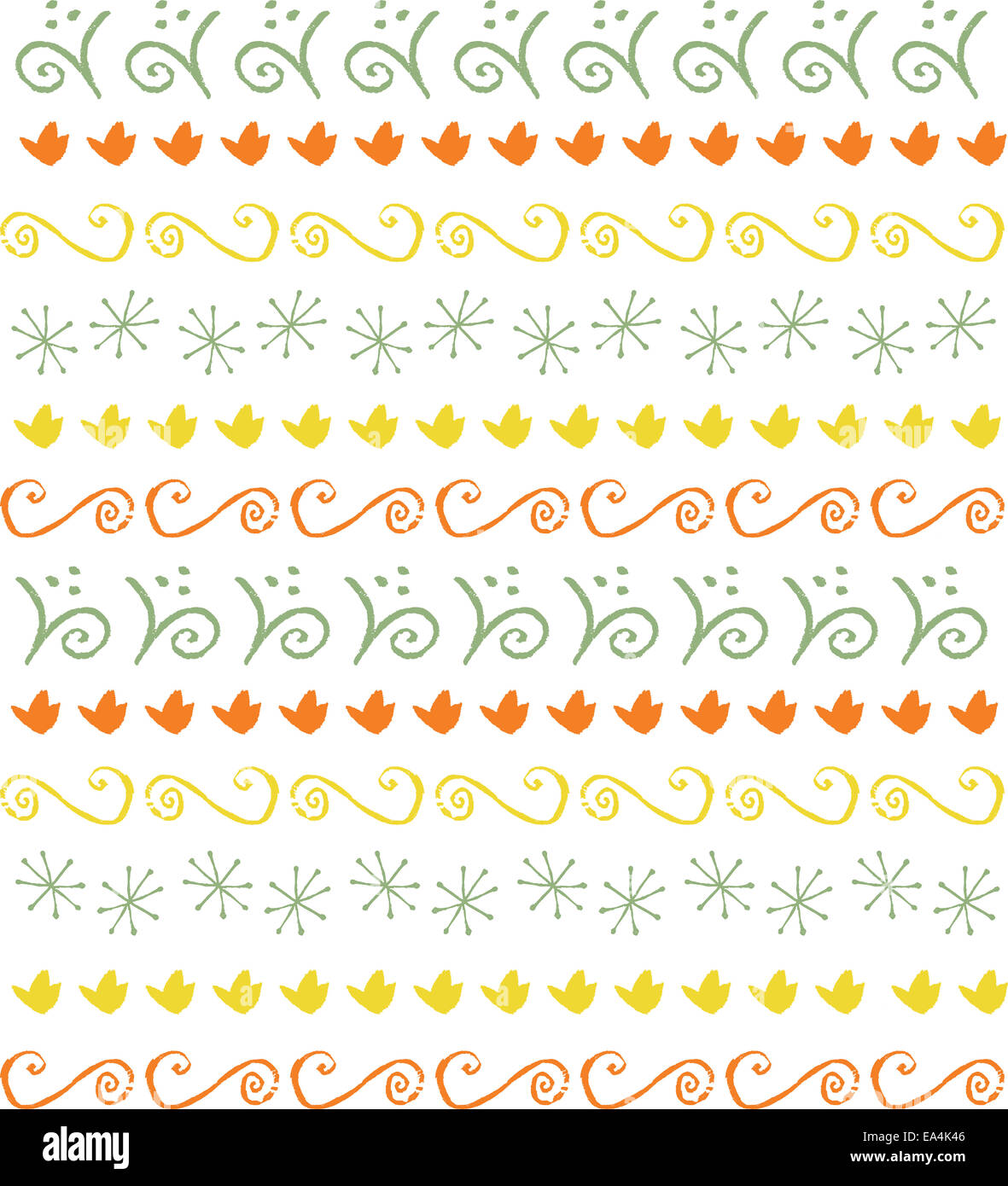 Pattern Of Shapes In Rows In The Colours Green, Yellow And Orange Stock ...