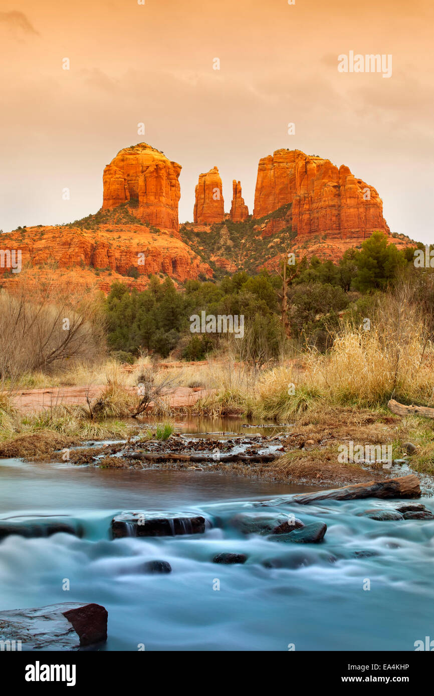 Slow moving stream from Cathedral Mountain; Sedona, Arizona, United ...