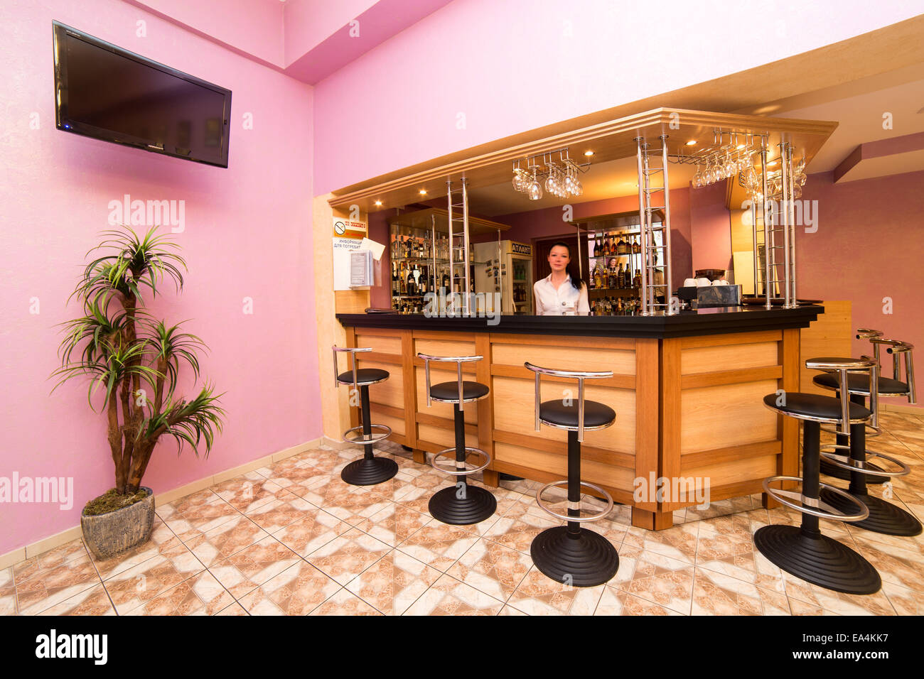 Hotel lounge bar interior design Stock Photo - Alamy