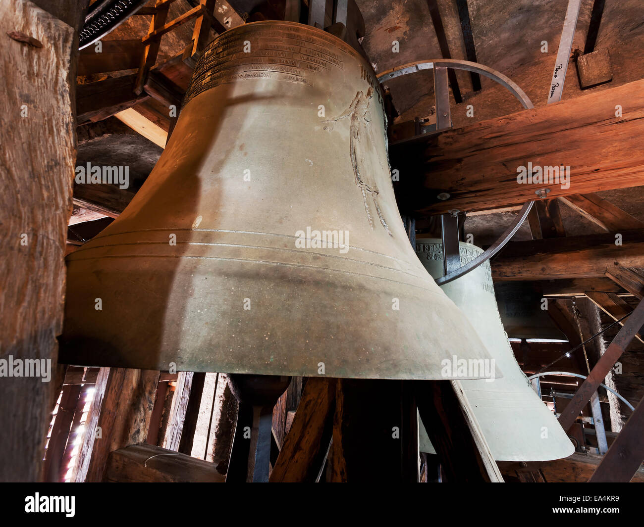 Bells in a Gothic cathedral in Kolin, Czech Republic Stock Photo - Alamy