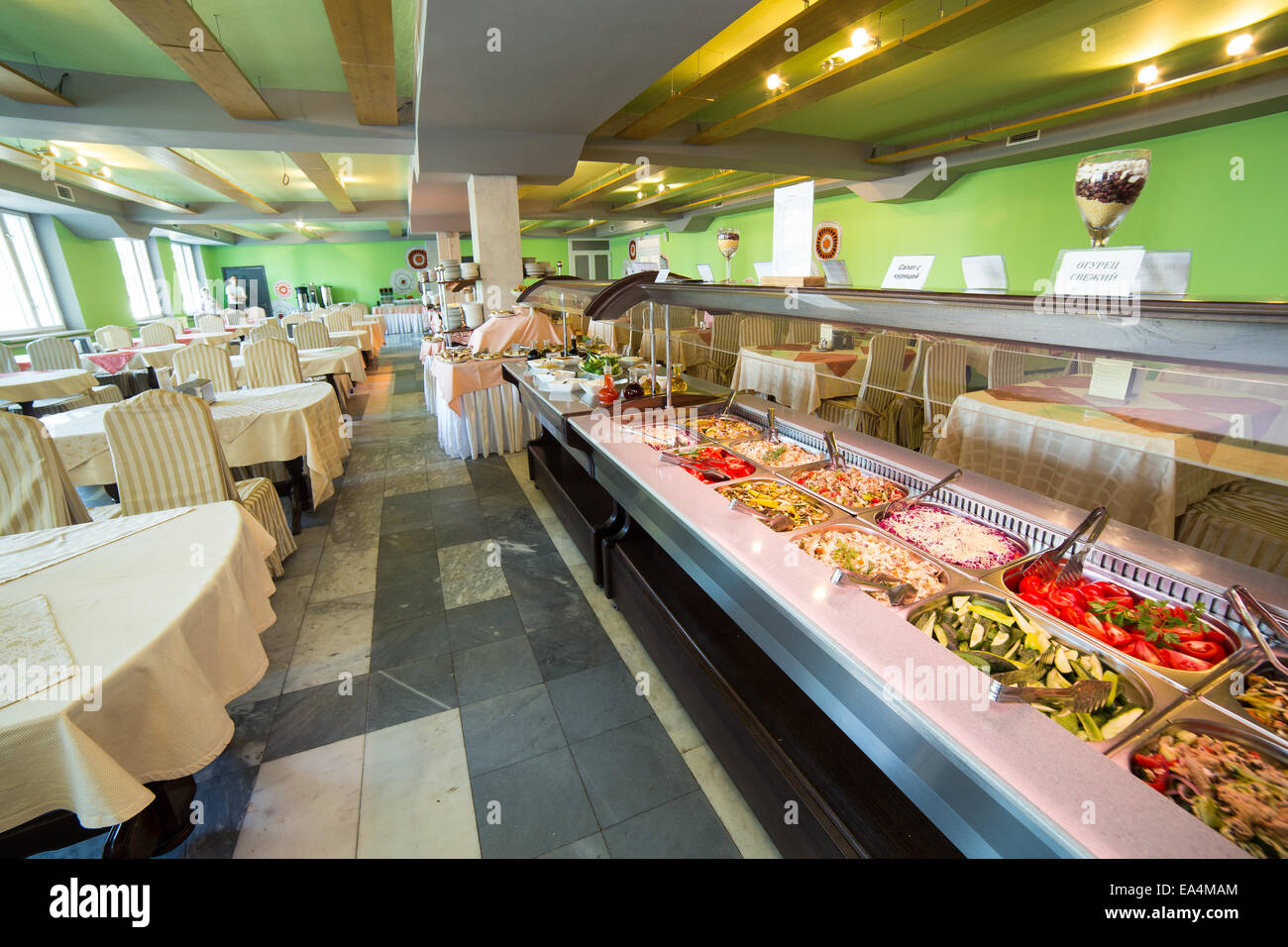 Restaurant buffet trays salads counter hi-res stock photography and ...