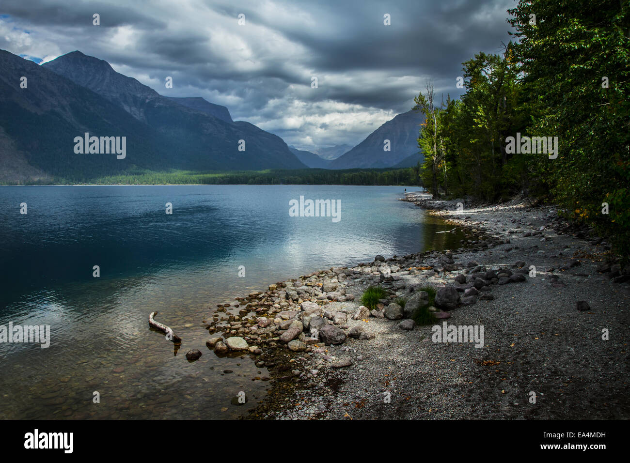 Lake MacDonald in Glacier National Park; Montana, United States of ...