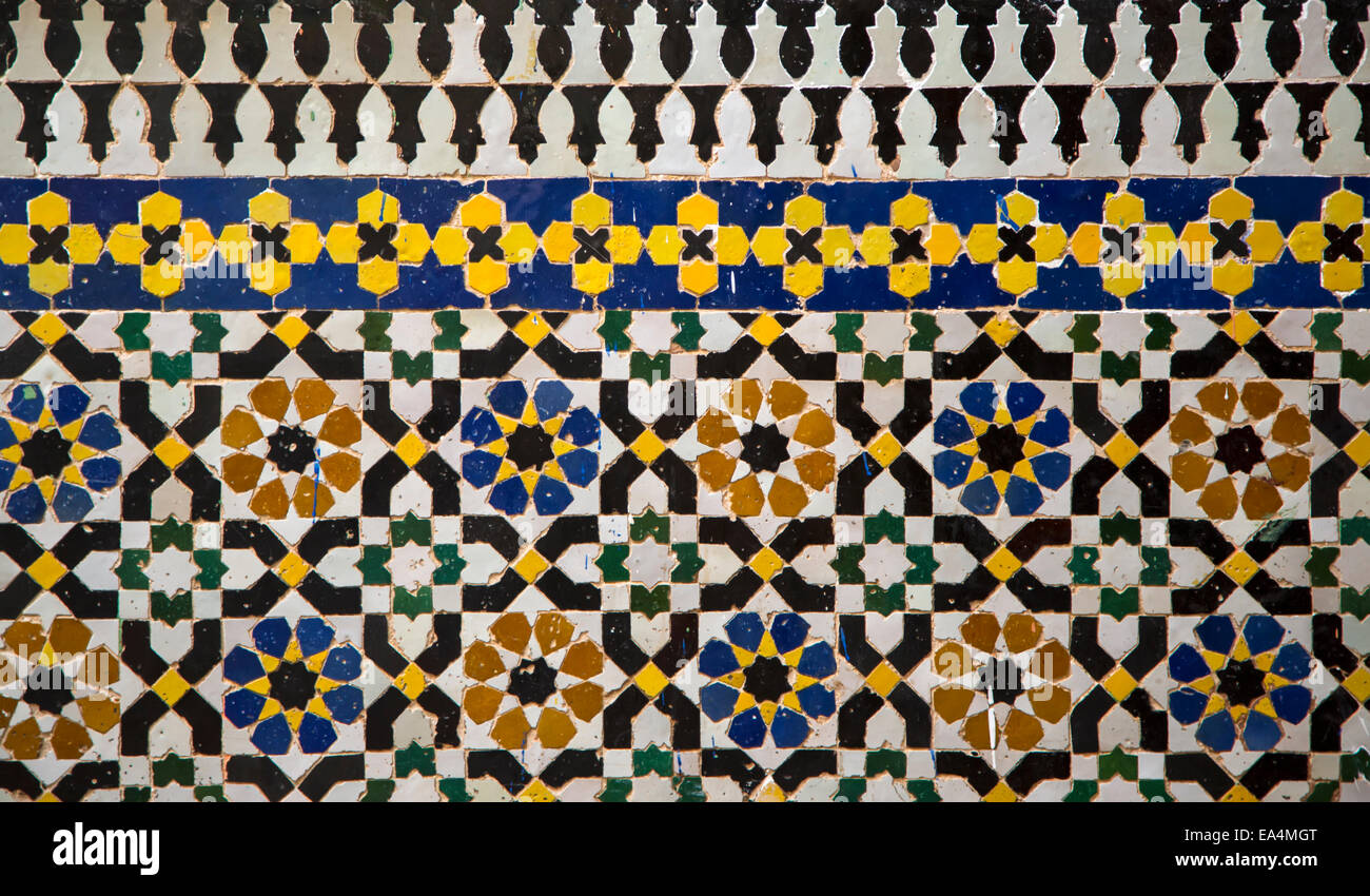 Detail from the building in Fez, Morocco Stock Photo - Alamy