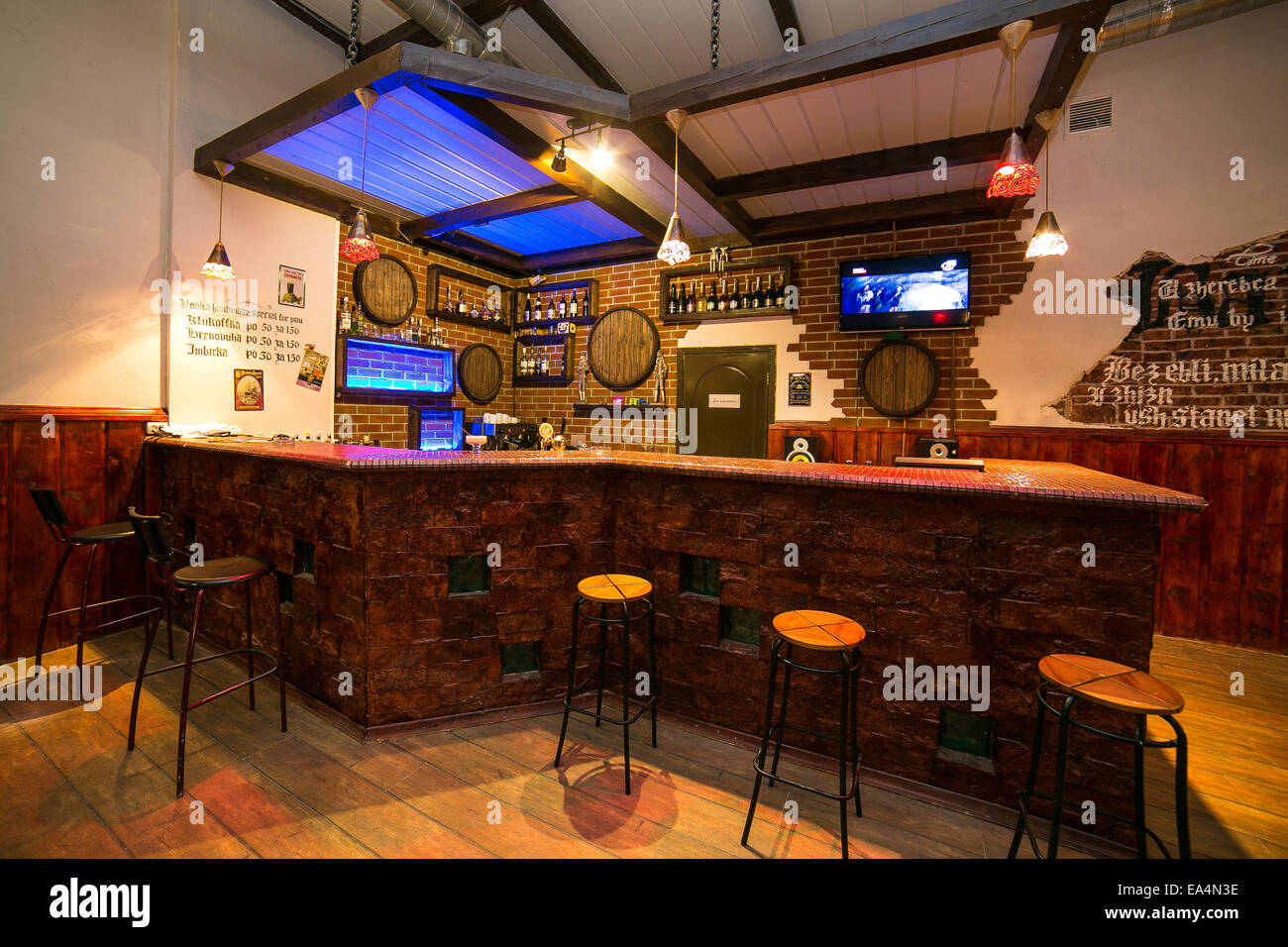 Hotel lounge bar interior design Stock Photo - Alamy