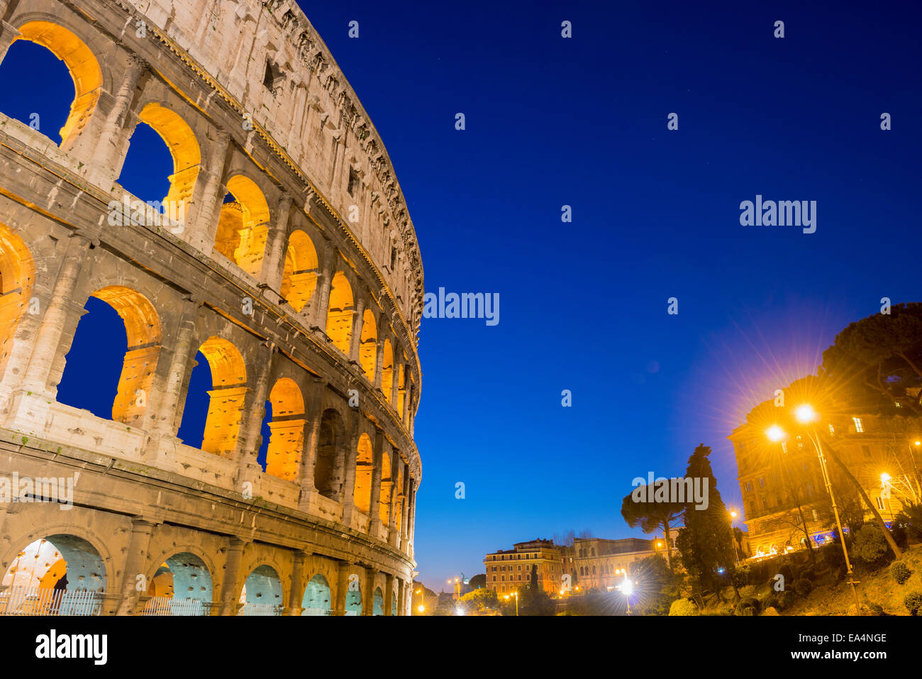 Colosseum rome night low angle hi-res stock photography and images - Alamy
