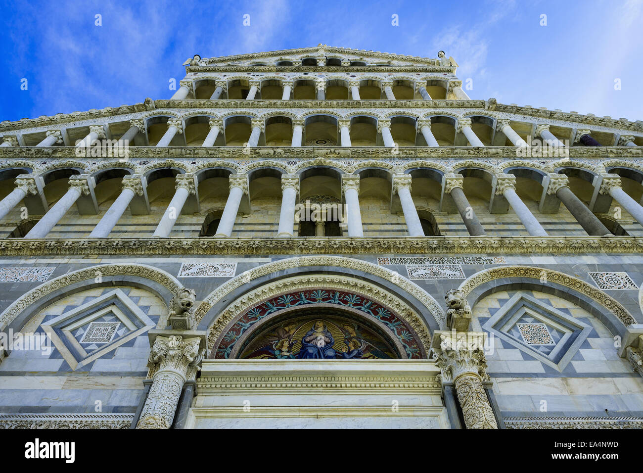 A building with pillars and ornate facade; Pisa, Tuscany, Italy Stock ...