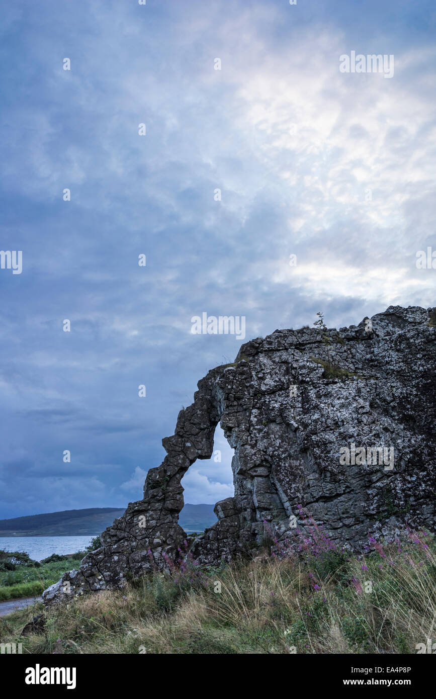 Wishing stone at Clach Na Criche in Ardnamurchan, Scotland Stock Photo ...