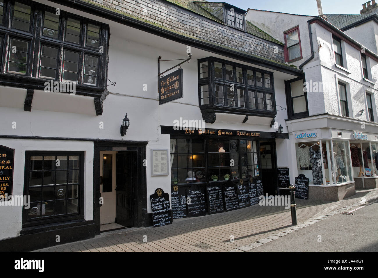 The Golden Guinea Restaurant in Looe Cornwall established 1632 Stock ...