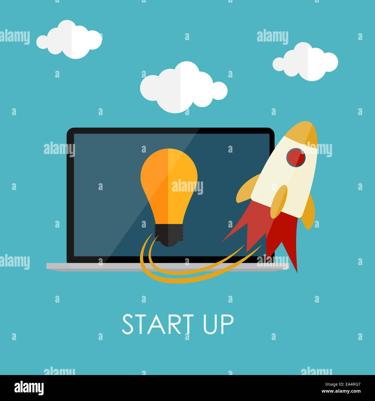 Quick Start Up Flat Concept Vector Illustration Stock Photo - Alamy