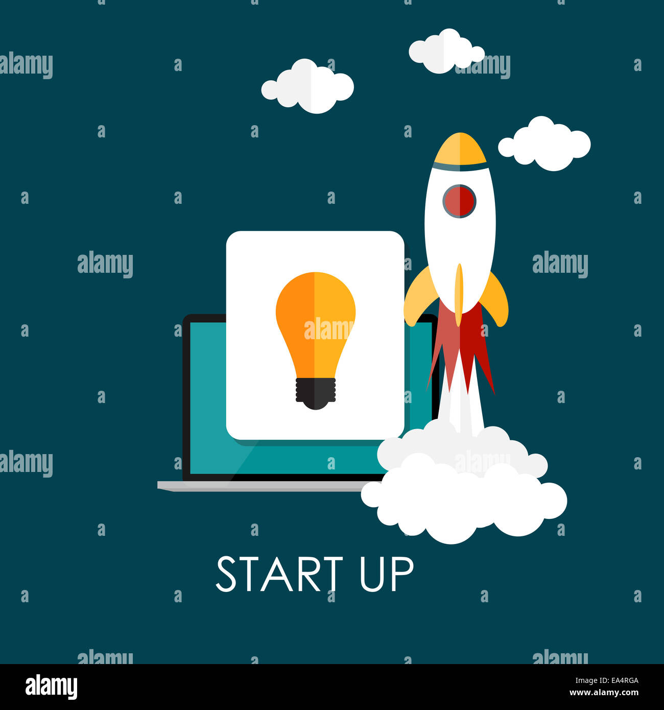 Quick Start Up Flat Concept Vector Illustration Stock Photo - Alamy