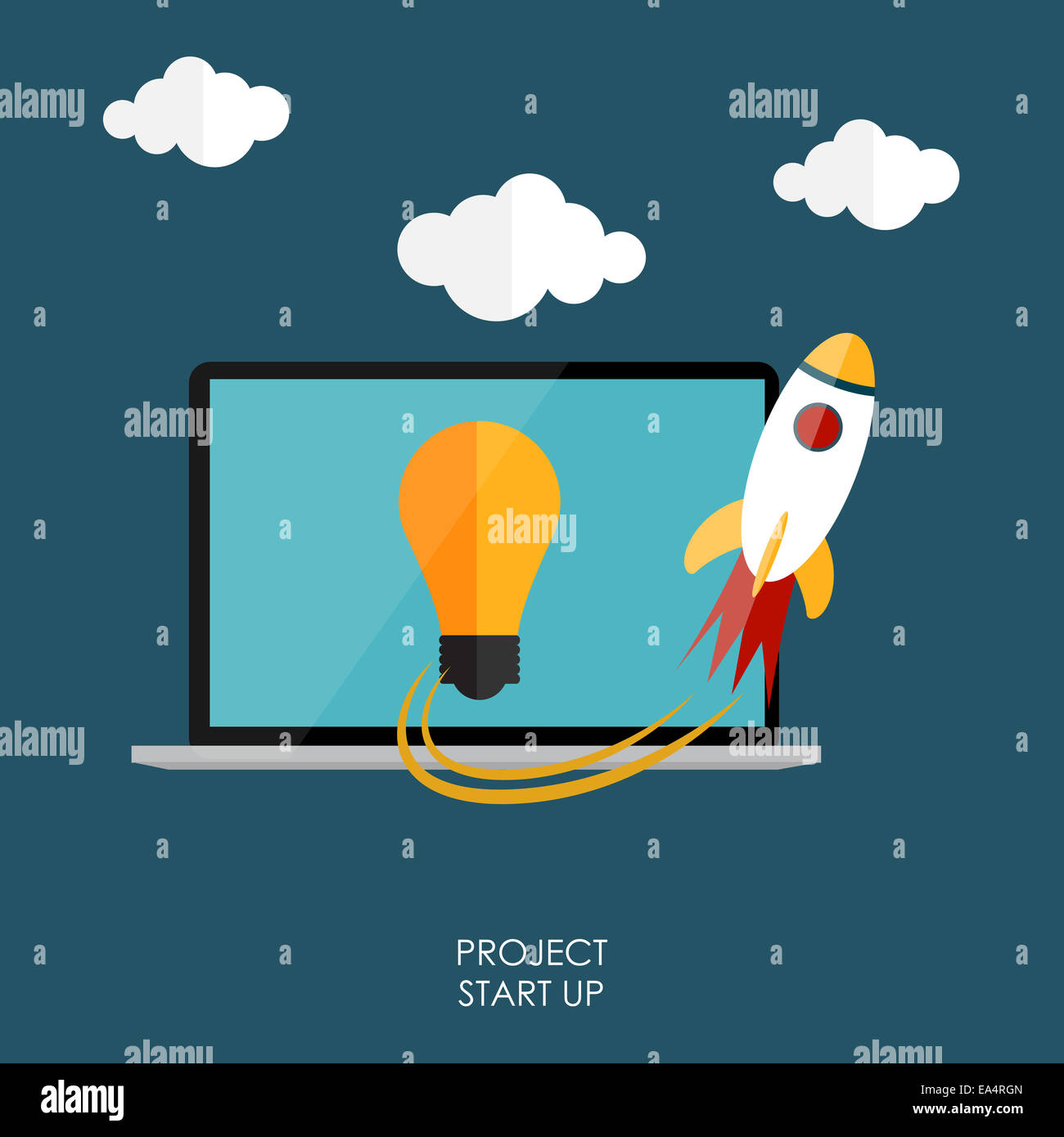 Quick Start Up Flat Concept Vector Illustration Stock Photo - Alamy