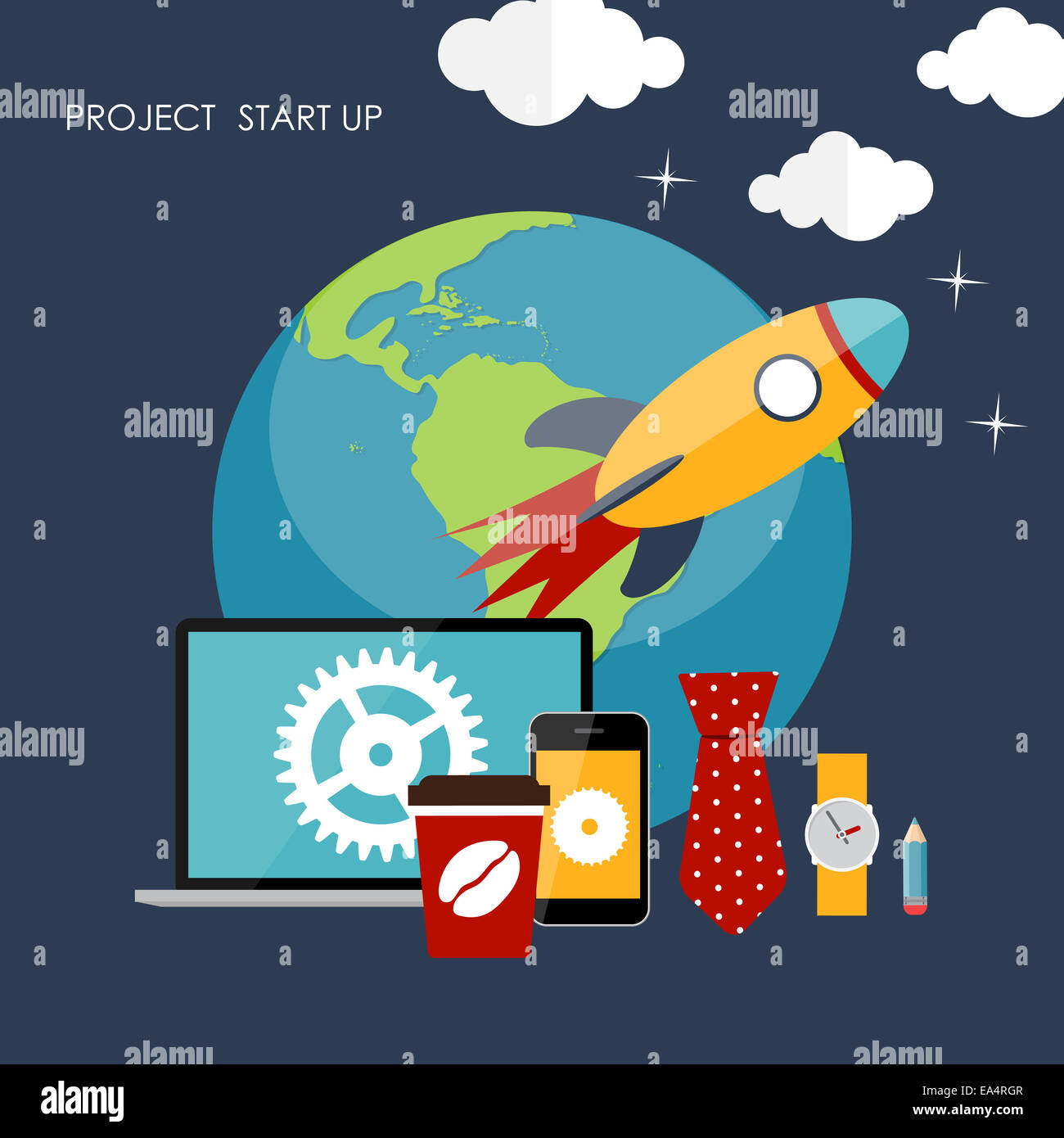 Quick Start Up Flat Concept Vector Illustration Stock Photo - Alamy