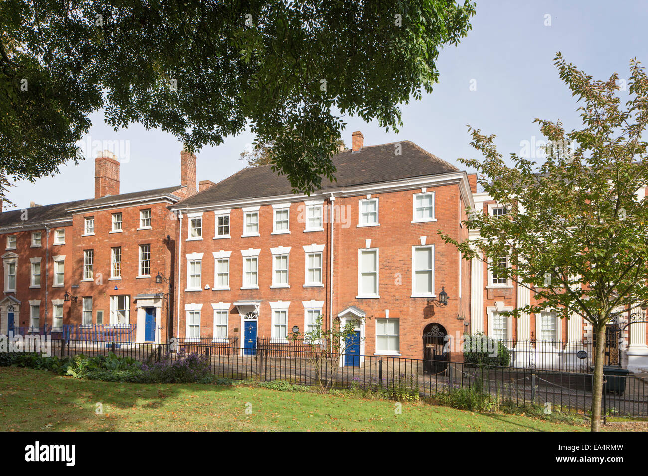 Early 19th century town houses in Priory Row, Coventry, Warwickshire ...