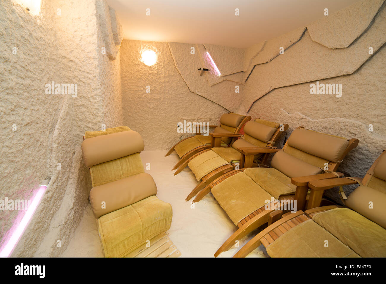 Cave spa room interior Stock Photo - Alamy