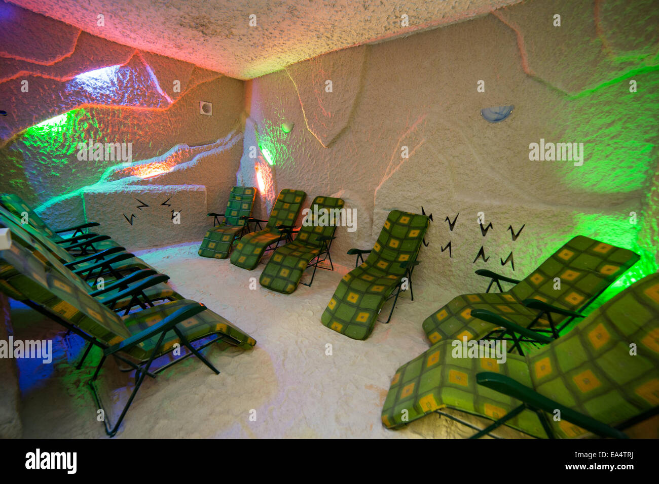 Cave spa room interior Stock Photo - Alamy