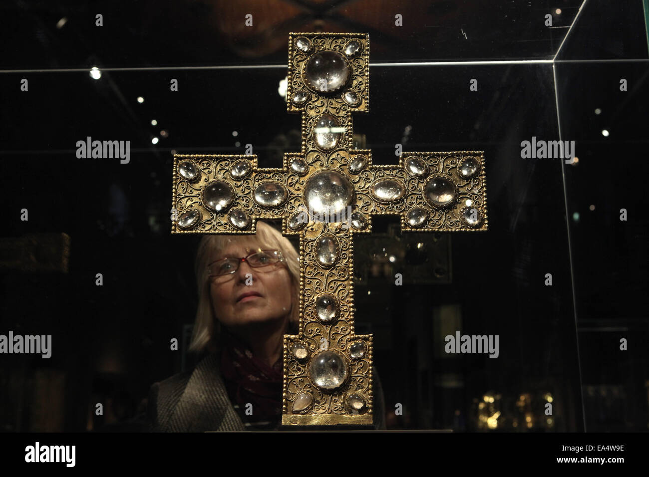 Romanesque reliquary procession cross at the Benedictines Exhibition in ...