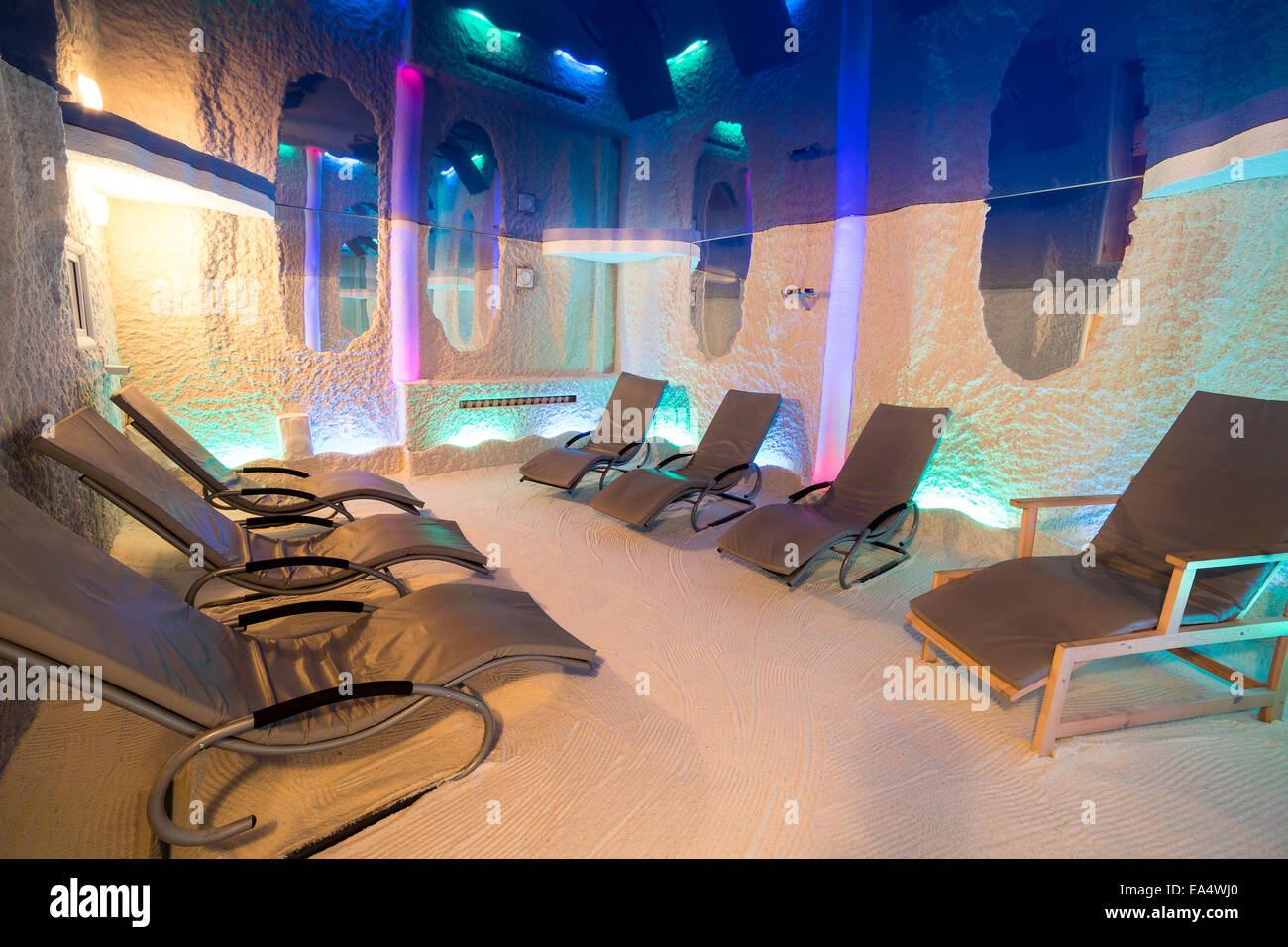 Cave spa room interior Stock Photo - Alamy