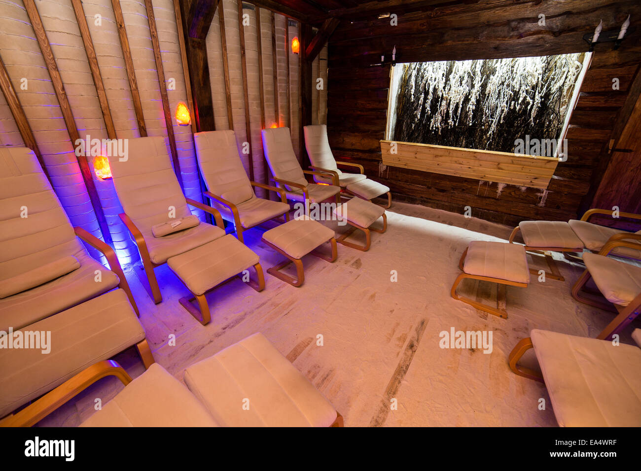 Cave spa room interior Stock Photo - Alamy