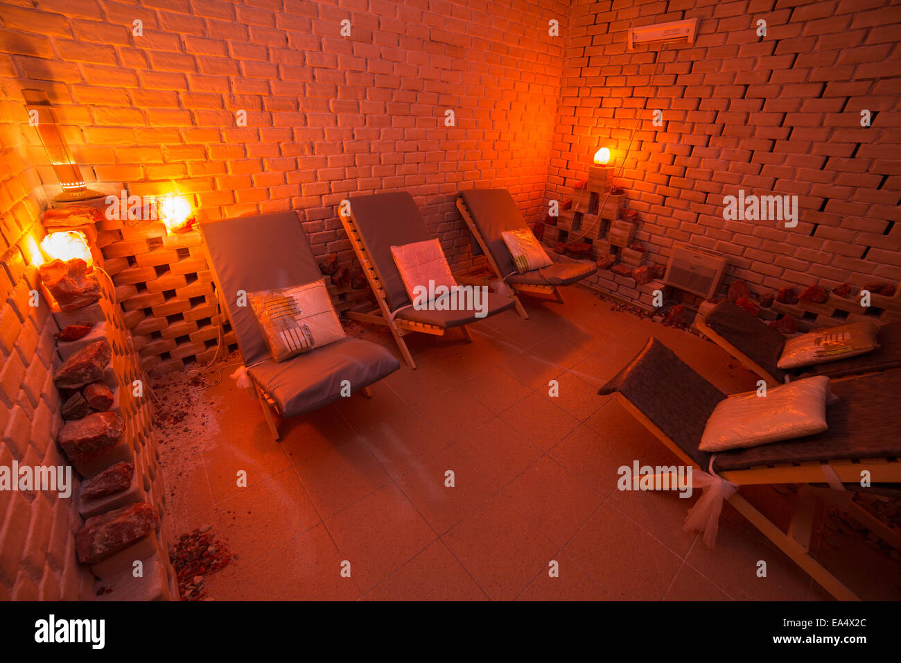 Cave spa room interior Stock Photo - Alamy