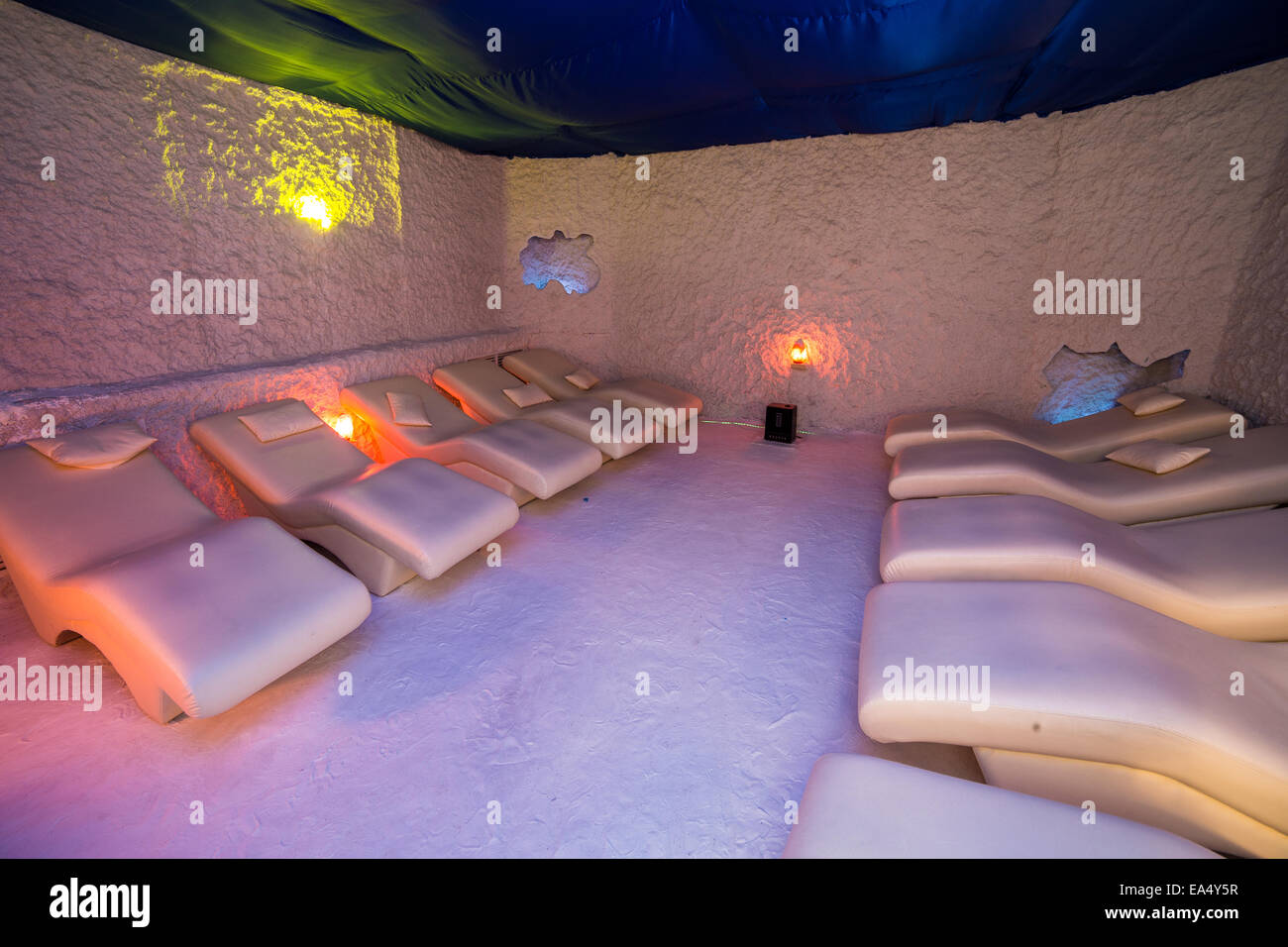 Cave spa room interior Stock Photo - Alamy