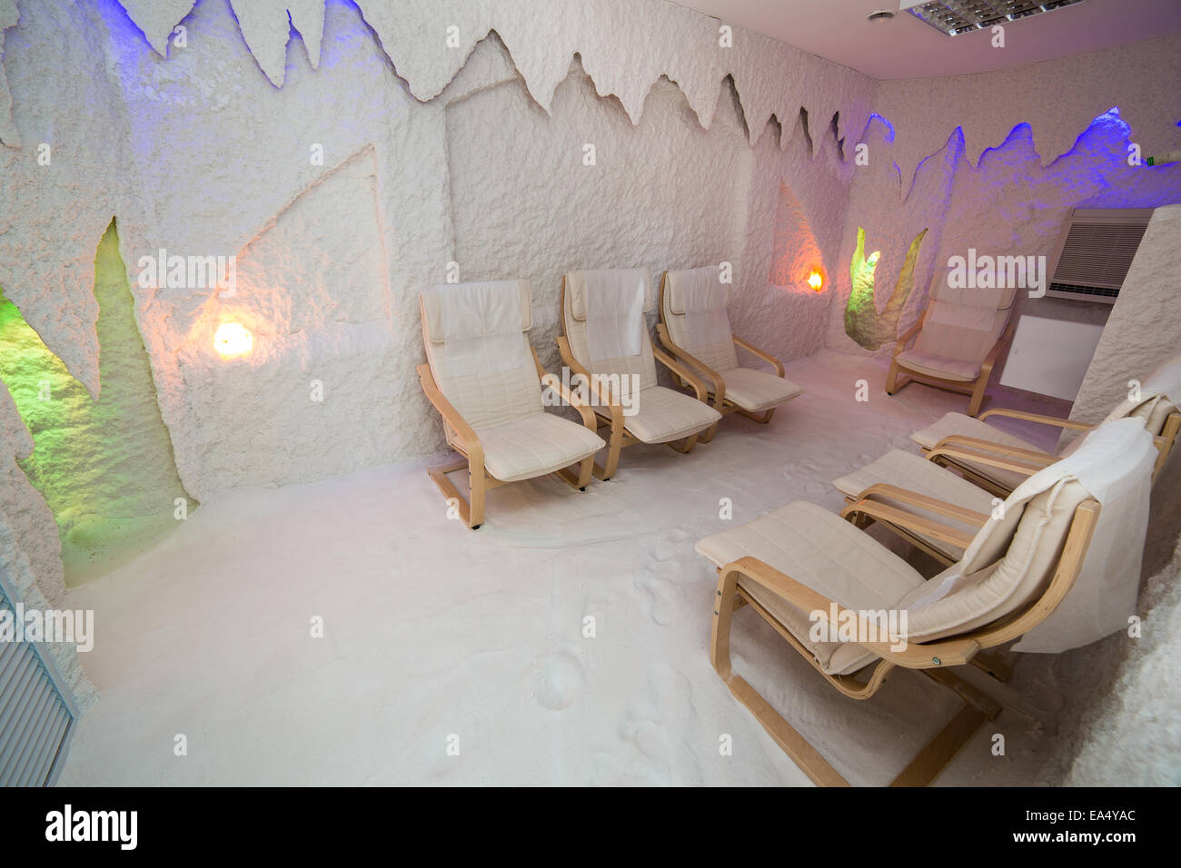 Cave spa room interior Stock Photo - Alamy