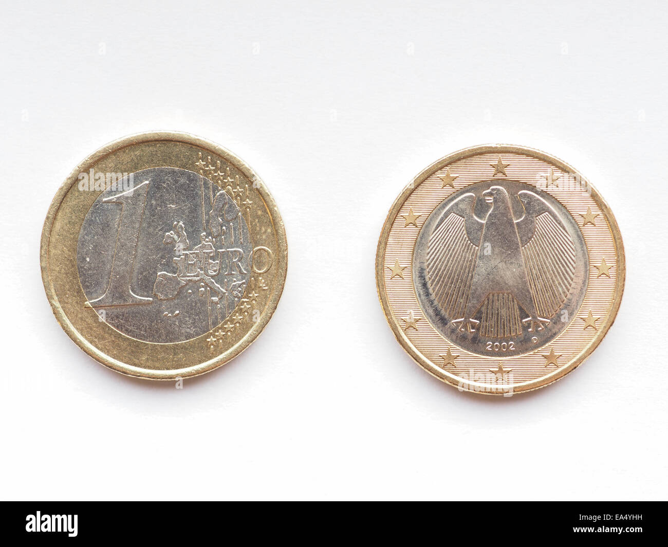 German One Euro coin from Germany - Currency of the European Union ...