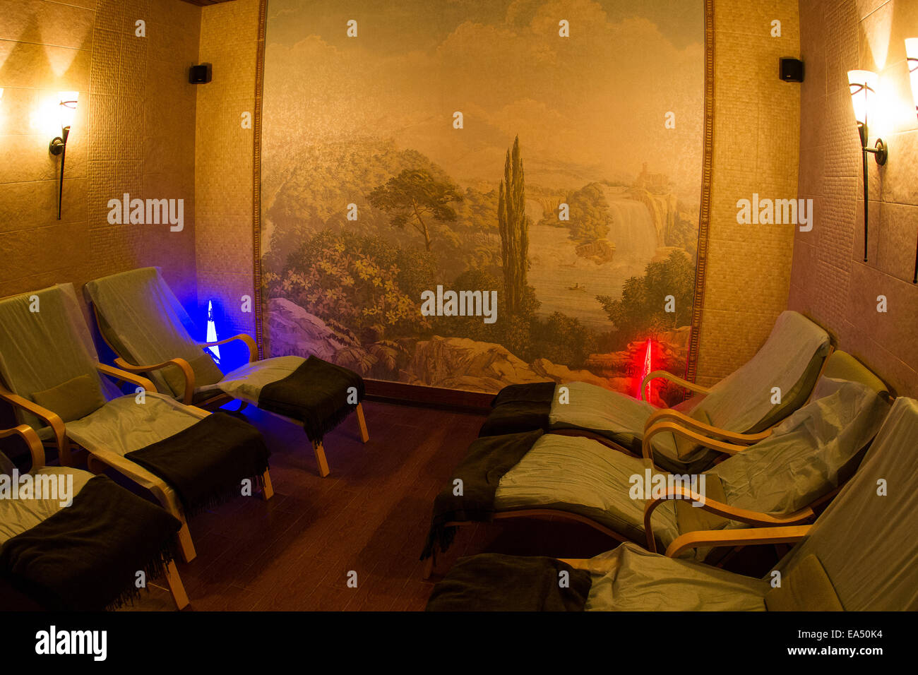 Cave spa room interior Stock Photo - Alamy