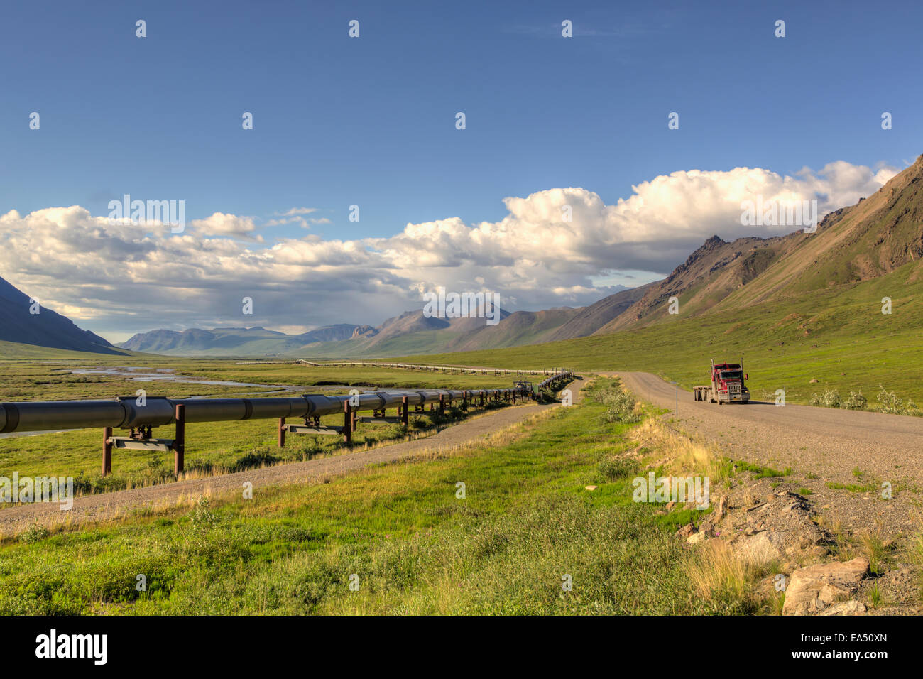 Arctic,Pipeline,Alaska,Semi Truck,Brooks Range Stock Photo - Alamy