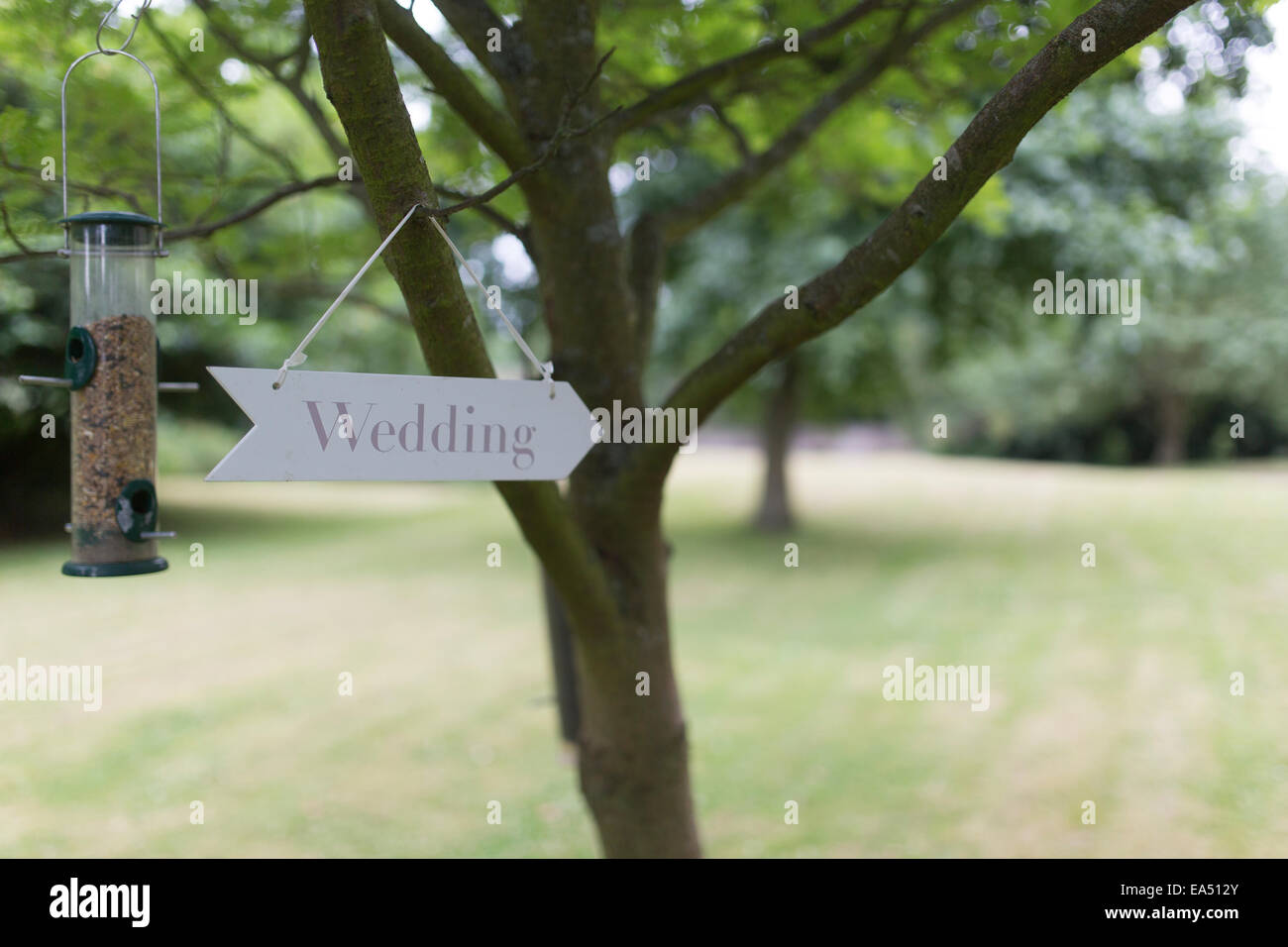 Wedding arrow sign Stock Photo - Alamy