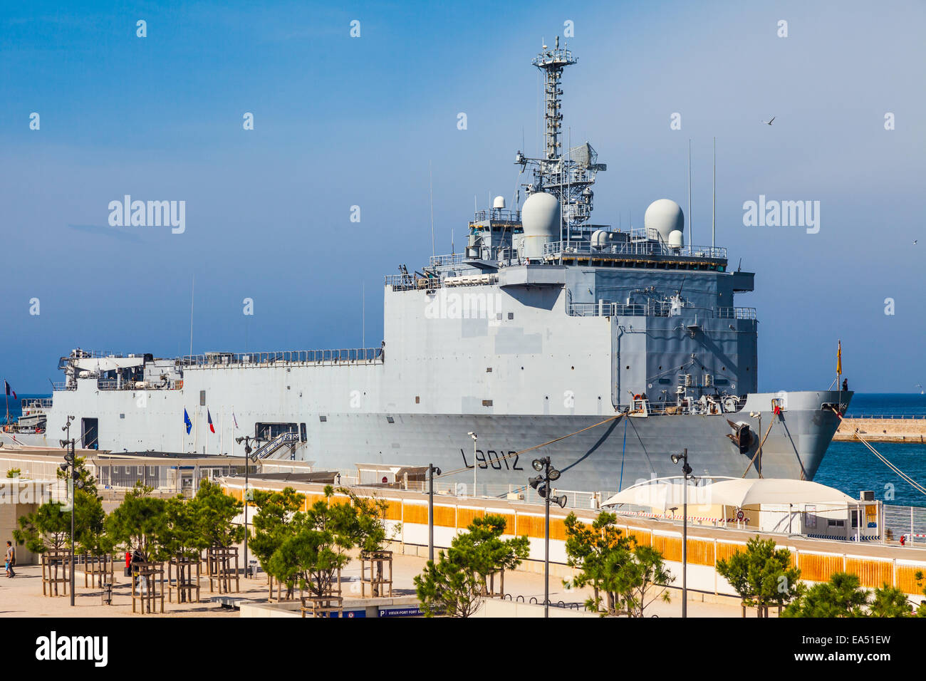 French naval ship at dock in Marseille Stock Photo - Alamy
