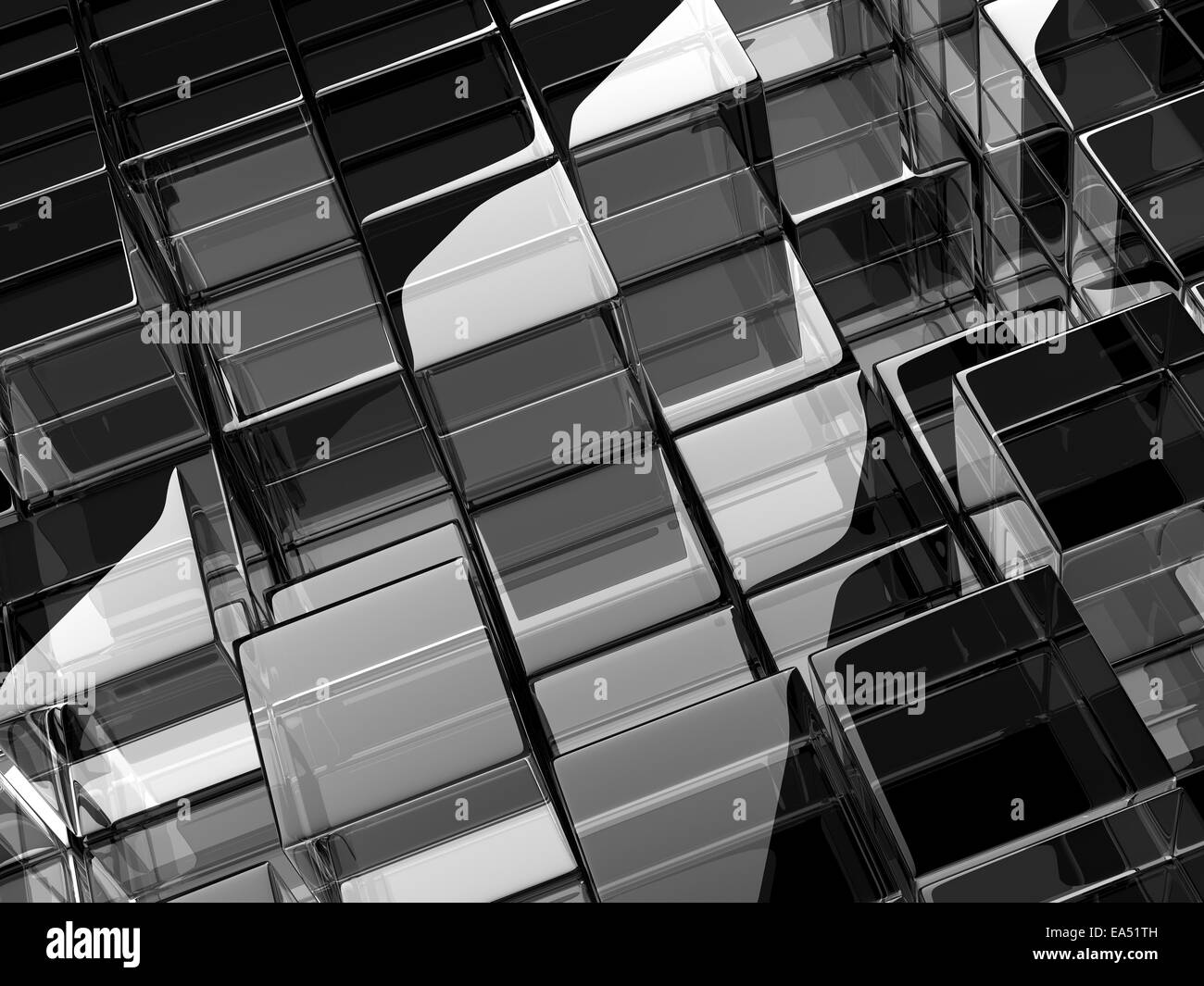 reflective blue abstract background composed by glass cubes Stock Photo ...