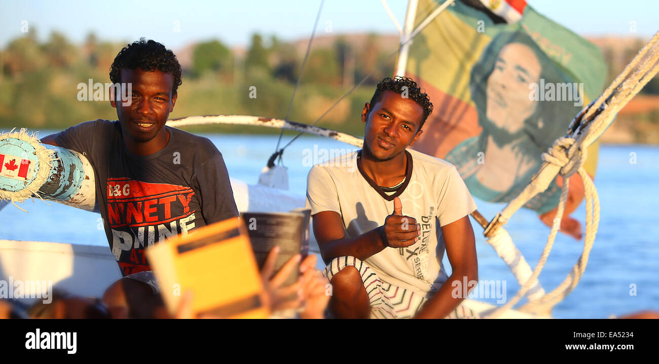 Two Nubian Sailors. south of Egypt , Aswan Stock Photo - Alamy