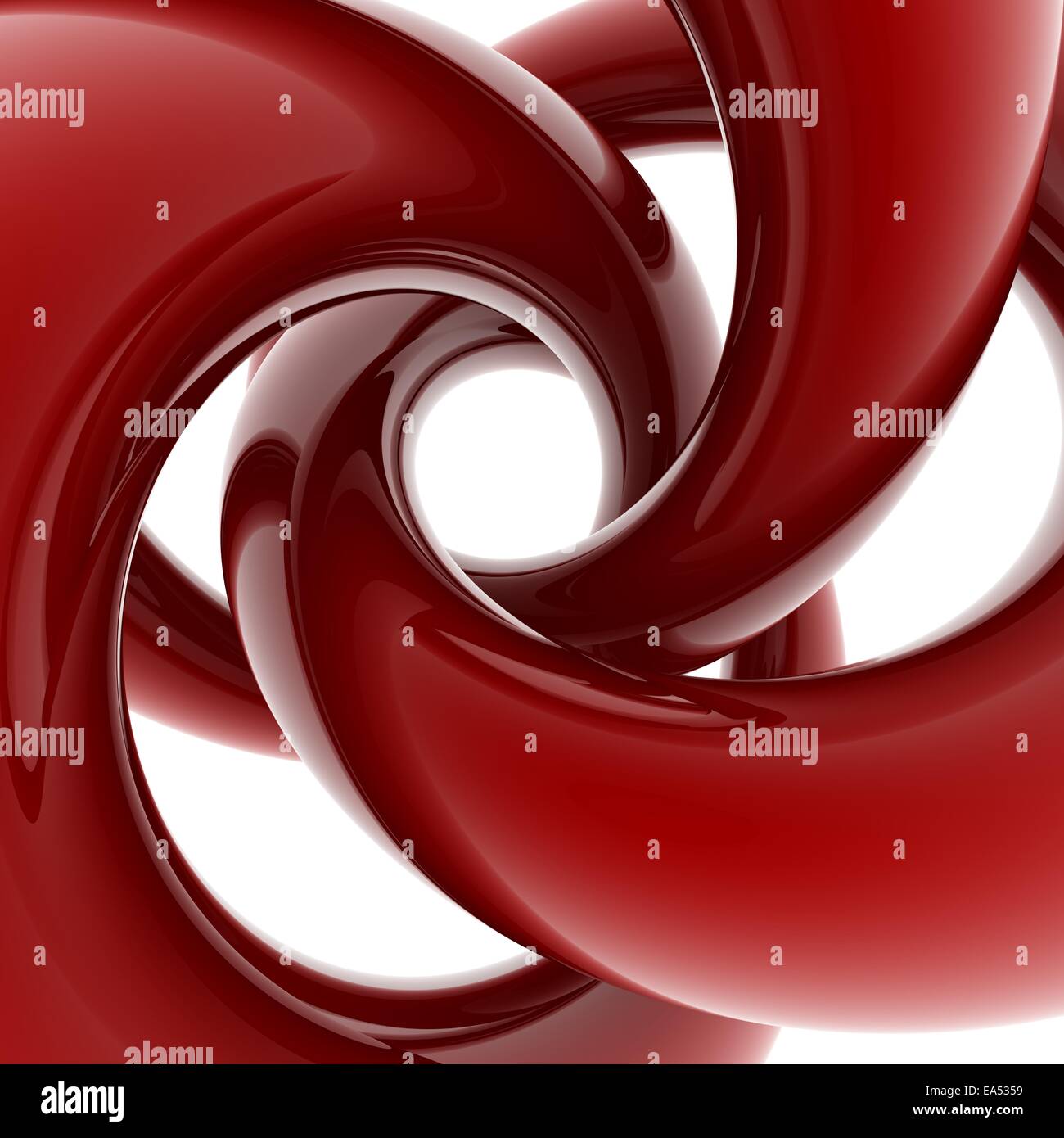 3D red metallic curve surface shape isolated on white background Stock ...