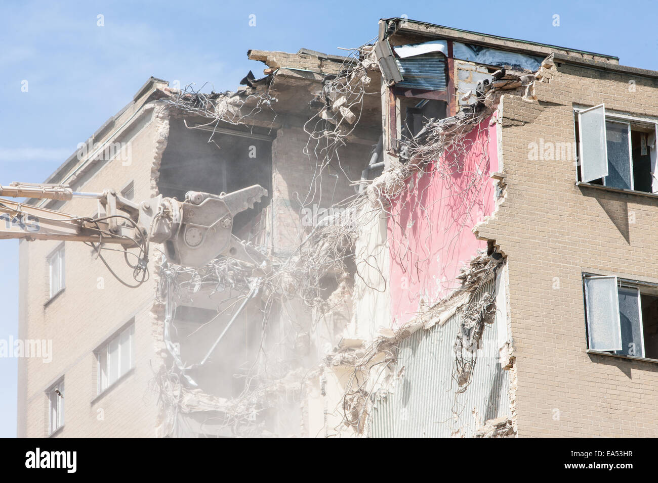 Demolition of hight rise residential tower block in Stamford Hill ...