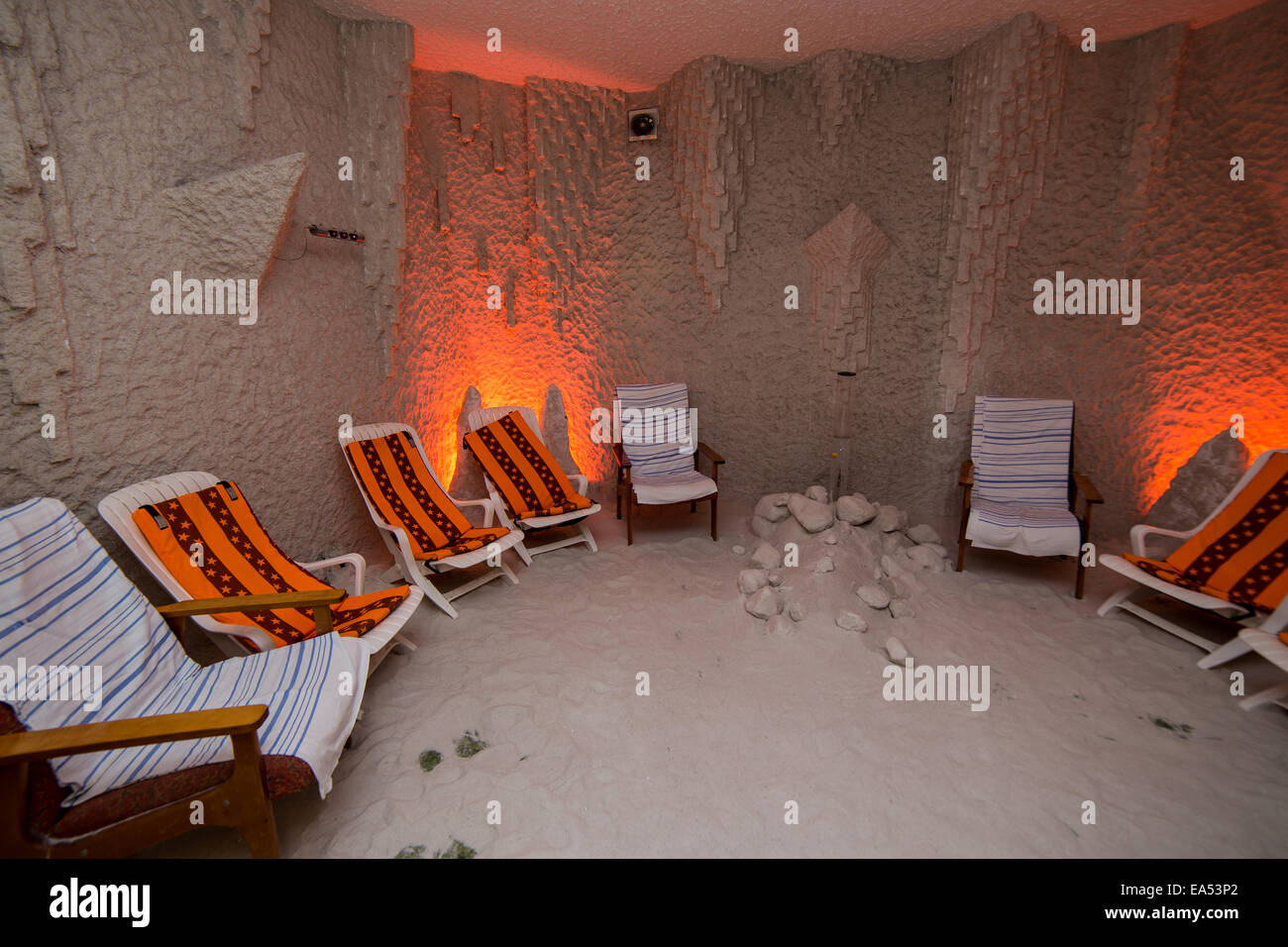 Cave spa room interior Stock Photo - Alamy