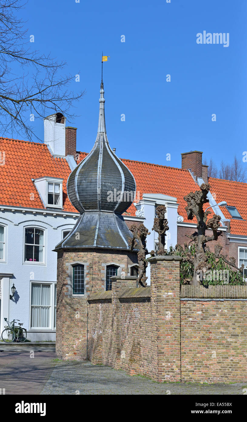 Medieval architecture of historical center of Middelburg, Netherlands ...