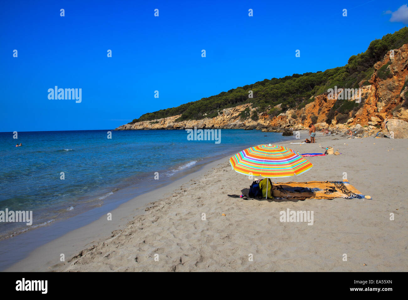 Binigaus beach, Sant Tomas, Menorca, Balearic Islands, Spain Stock ...