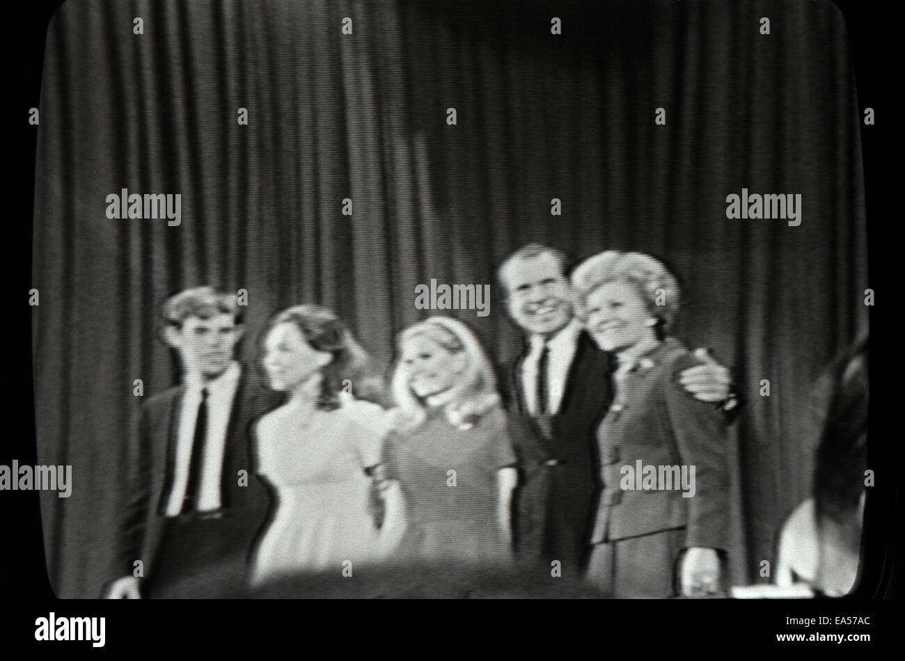 Richard Nixon family screenshot screen grab photographed live on TV ...