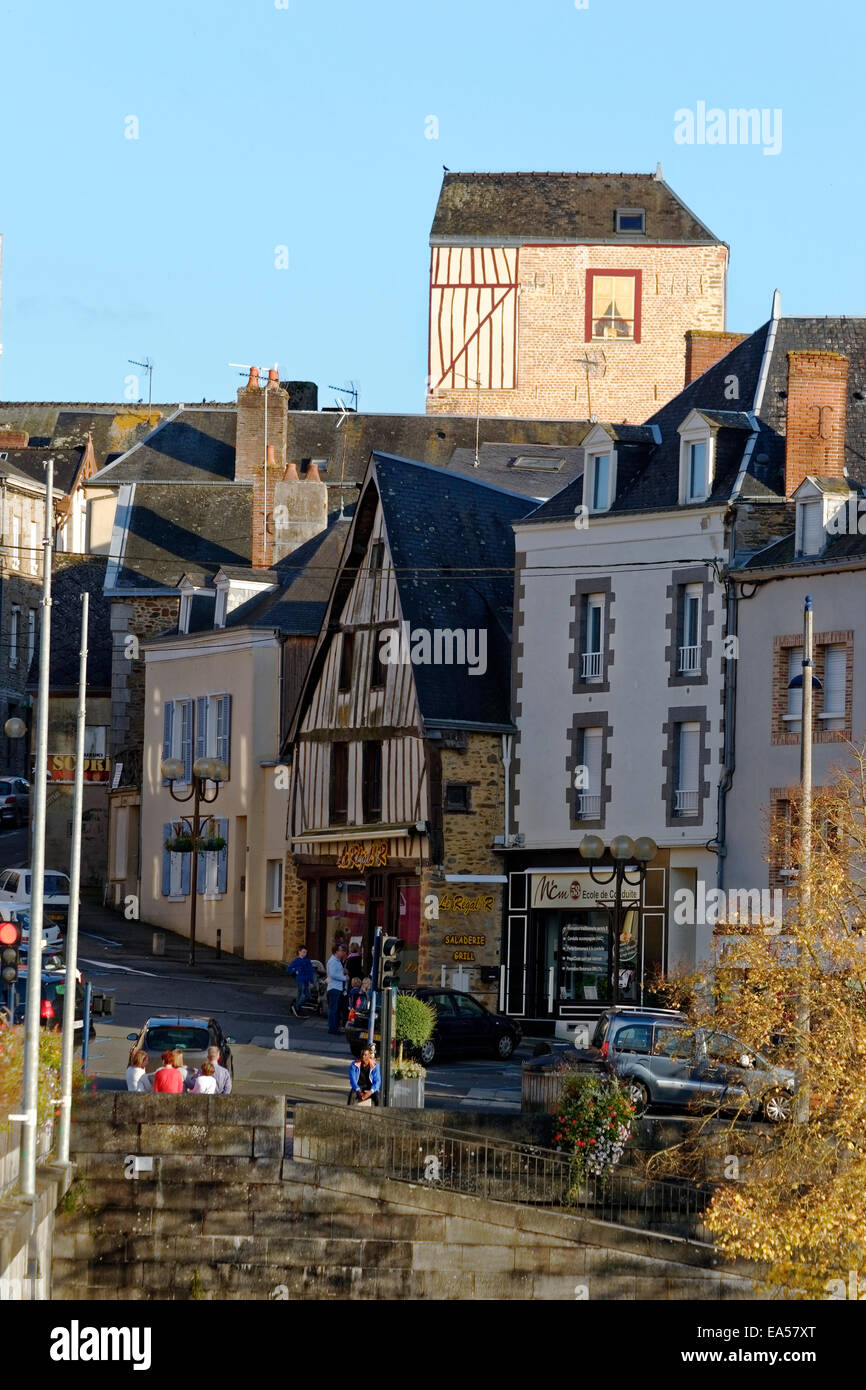 Old buildings in Mayenne city (Loire country, France Stock Photo - Alamy