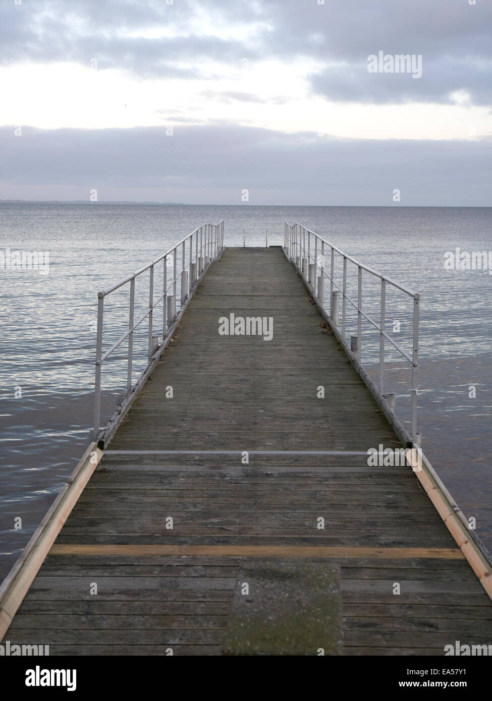 Bathing Jetty - Winter. Shot taken at the beach near Hou, Denmark Stock ...