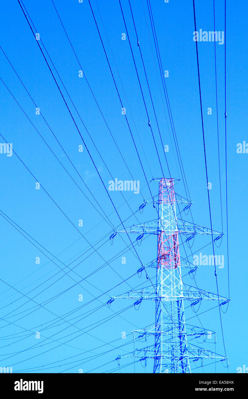 Electric wire tower high Cut Out Stock Images & Pictures - Alamy