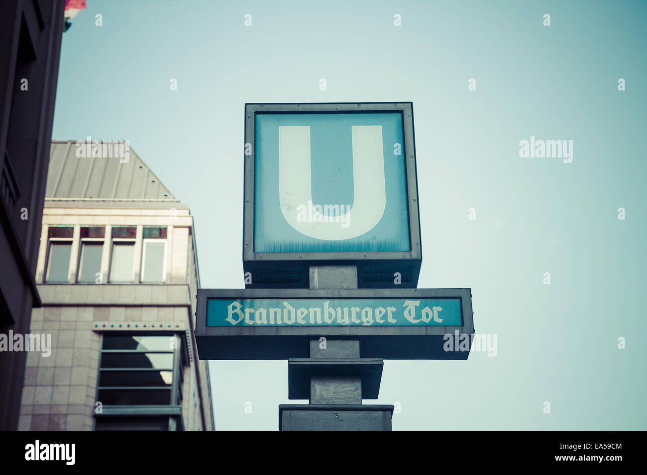 Germany, Berlin, Underground sign, Brandenburg Gate Stock Photo - Alamy