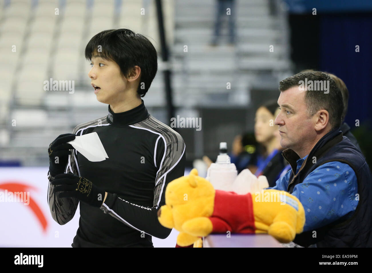 (L to R) Yuzuru Hanyu (JPN), Brian Orser, NOVEMBER 7, 2014 - Figure ...