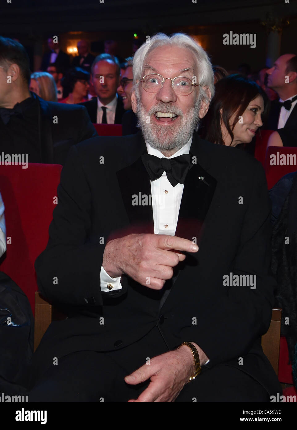 Berlin, Germany. 6th Nov, 2014. Canadian actor Donald Sutherland smiles ...