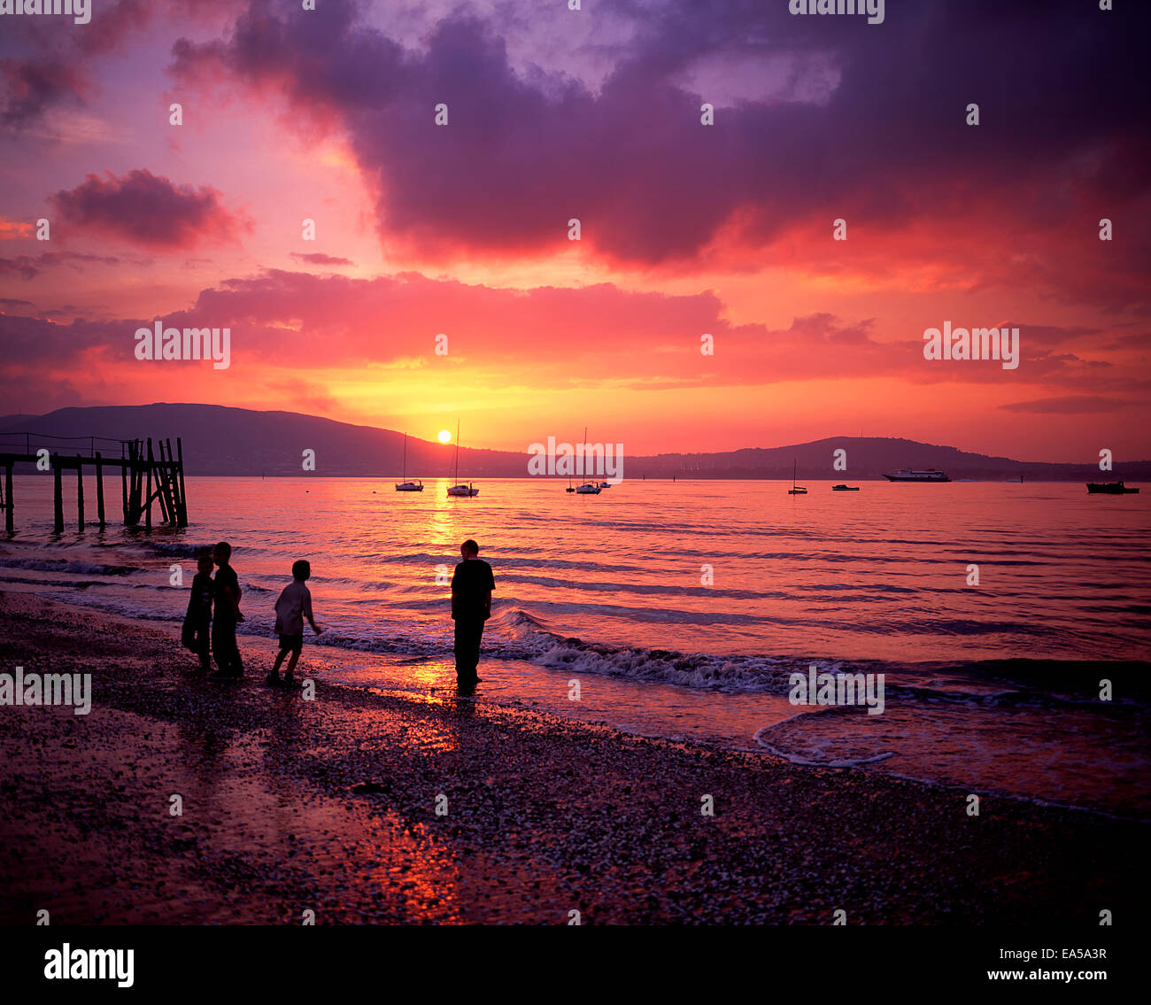 Sunset at Hollywood, Co. Down, Northern ireland Stock Photo - Alamy
