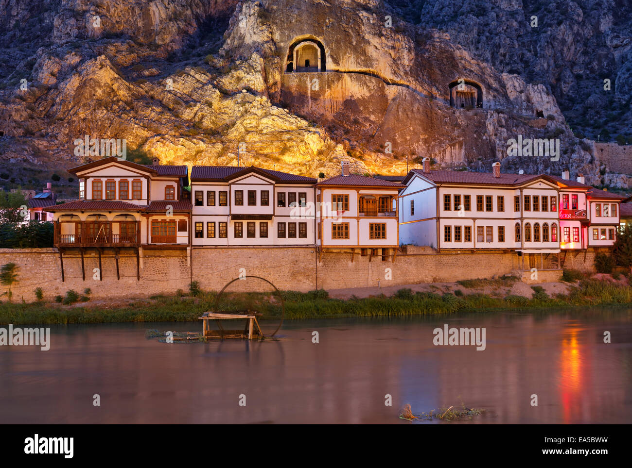 Turkey, Black Sea Region, Amasya, Ottoman houses and rock tombs at ...