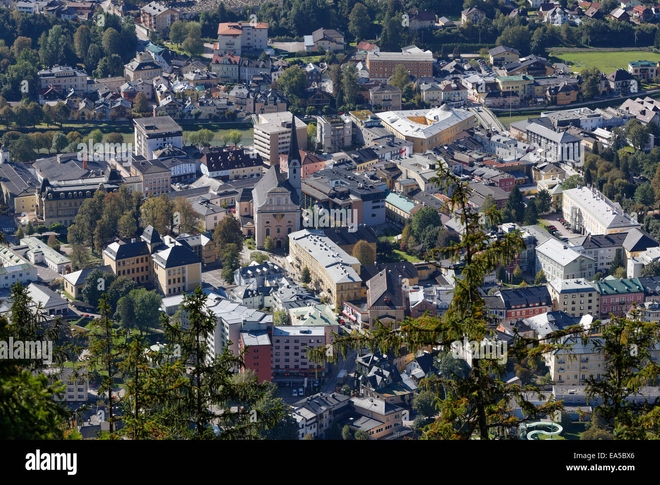 Austria, Upper Austria, Salzkammergut, Bad Ischl, Cityscape Stock Photo ...