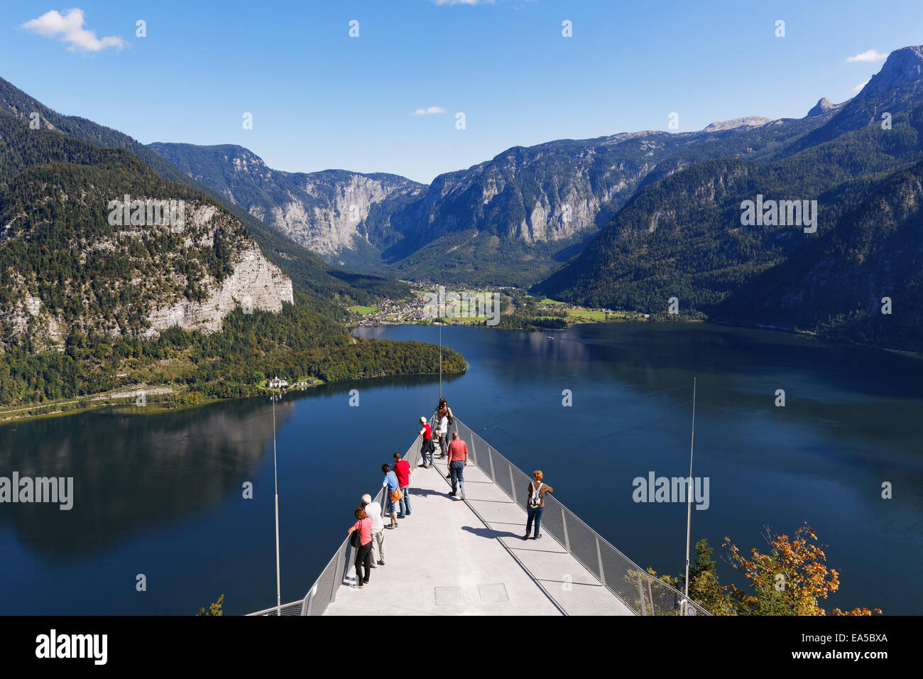 Austria, Salzkammergut, Hallstatt, observation platform Welterbeblick ...